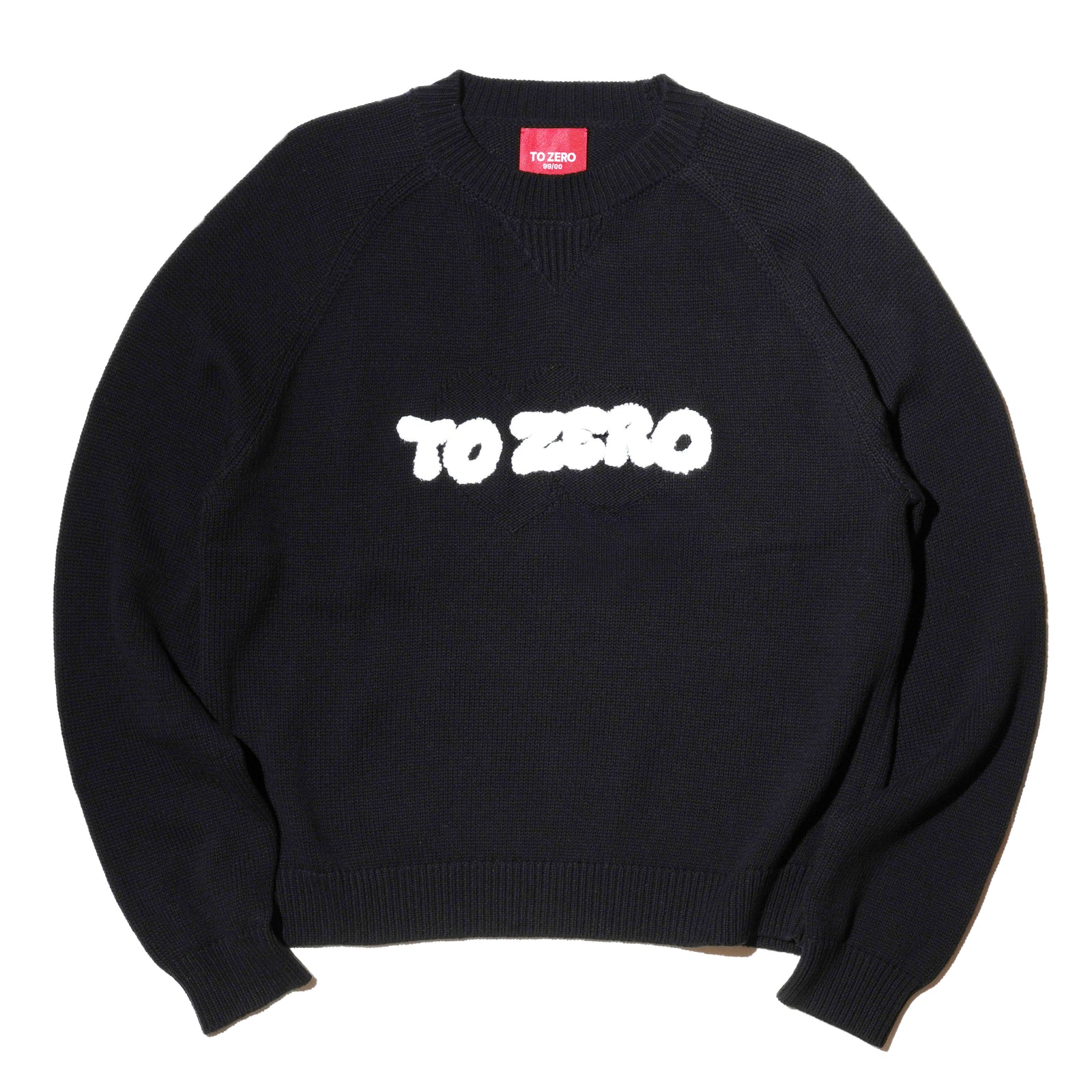 'TO ZERO' WAVY LOGO EMBROIDERY JUMPER (BLACK)
